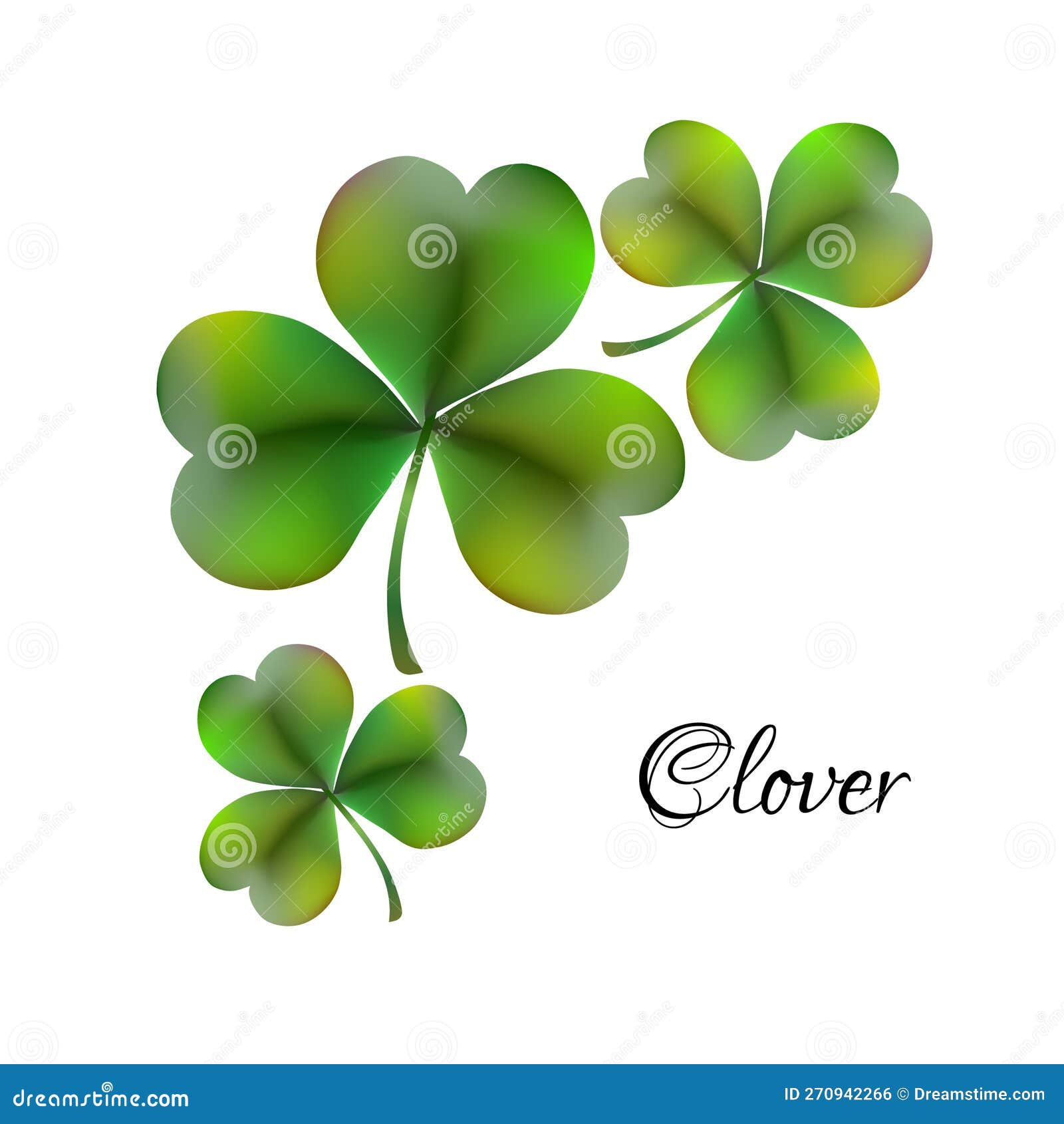 Three Clover Leaves. Elements for Saint Patrick S Day Stock Vector ...