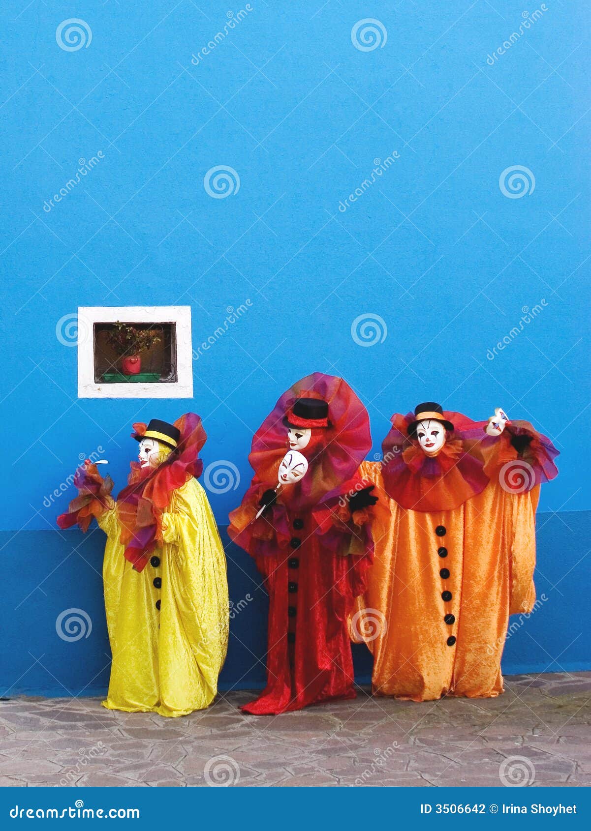 Three clowns performing stock photo. Image of acting, corner - 3506642