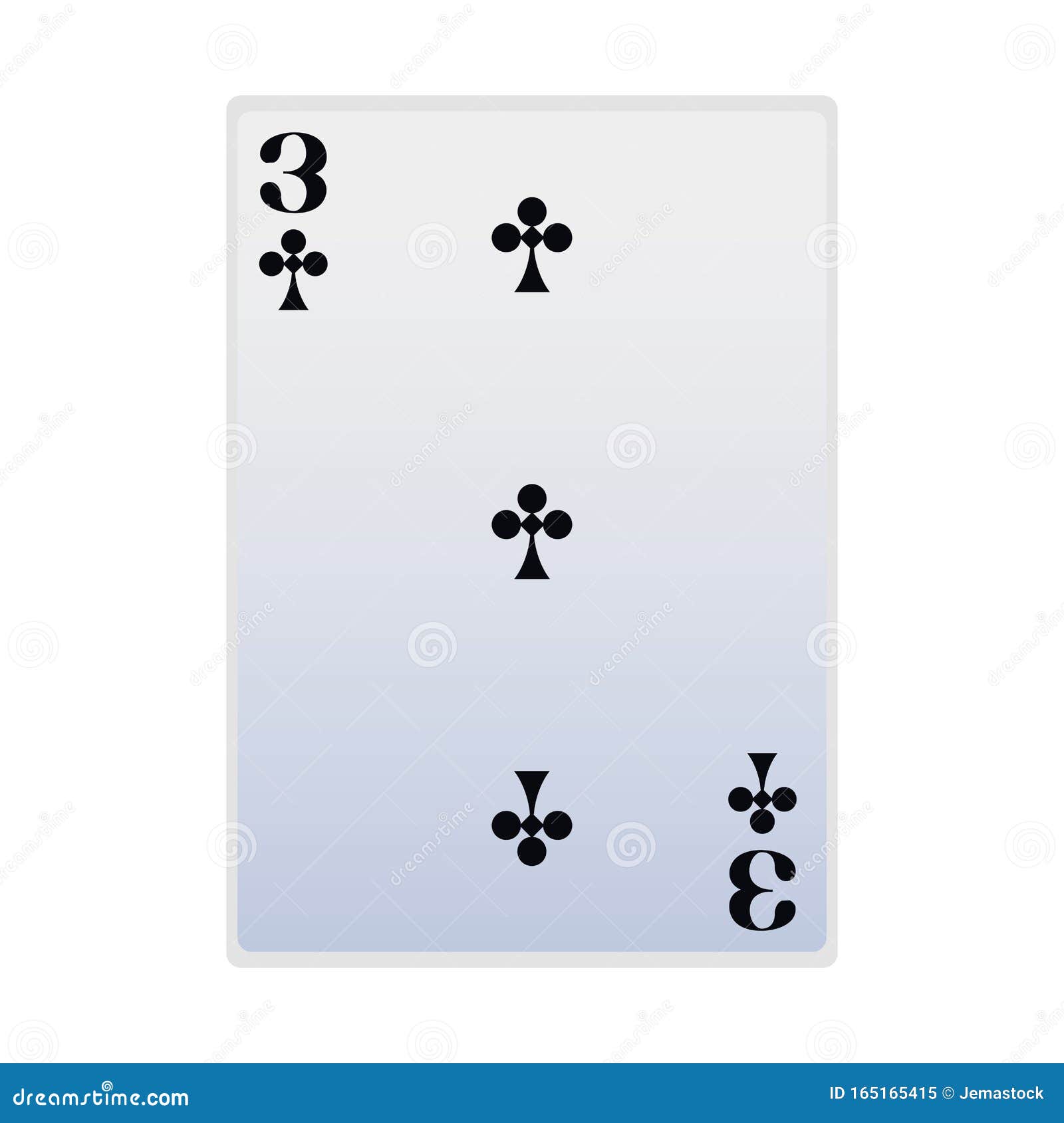 Three of Club Card Icon, Flat Design Stock Vector - Illustration of ...