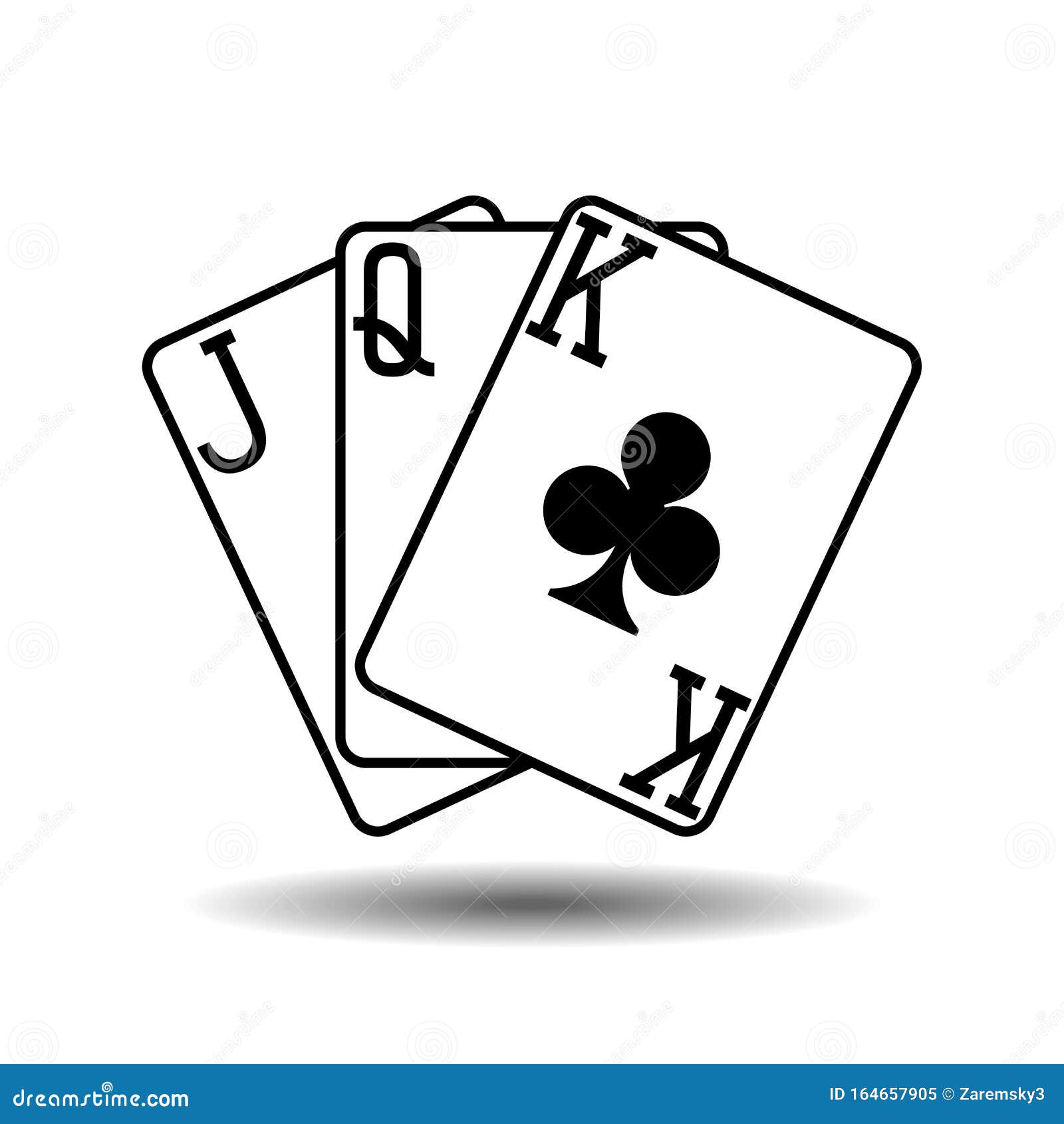 Three Clubs Playing Cards Vector Illustration Stock Vector ...