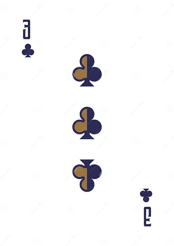 Three of Clubs. Vector Illustration Decorative Design Stock Vector ...
