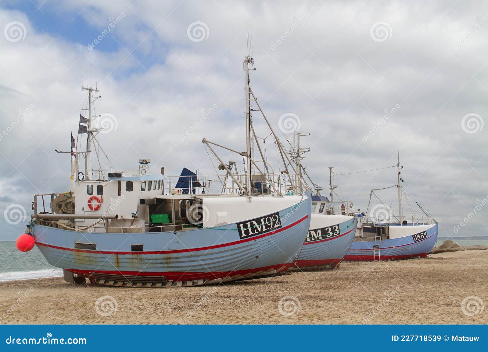 Three Coastal Cutters on Beach Editorial Stock Image - Image of ...