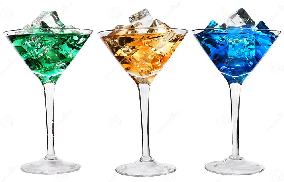 Three Cocktails stock photo. Image of rainbow, kitchenware - 1259456