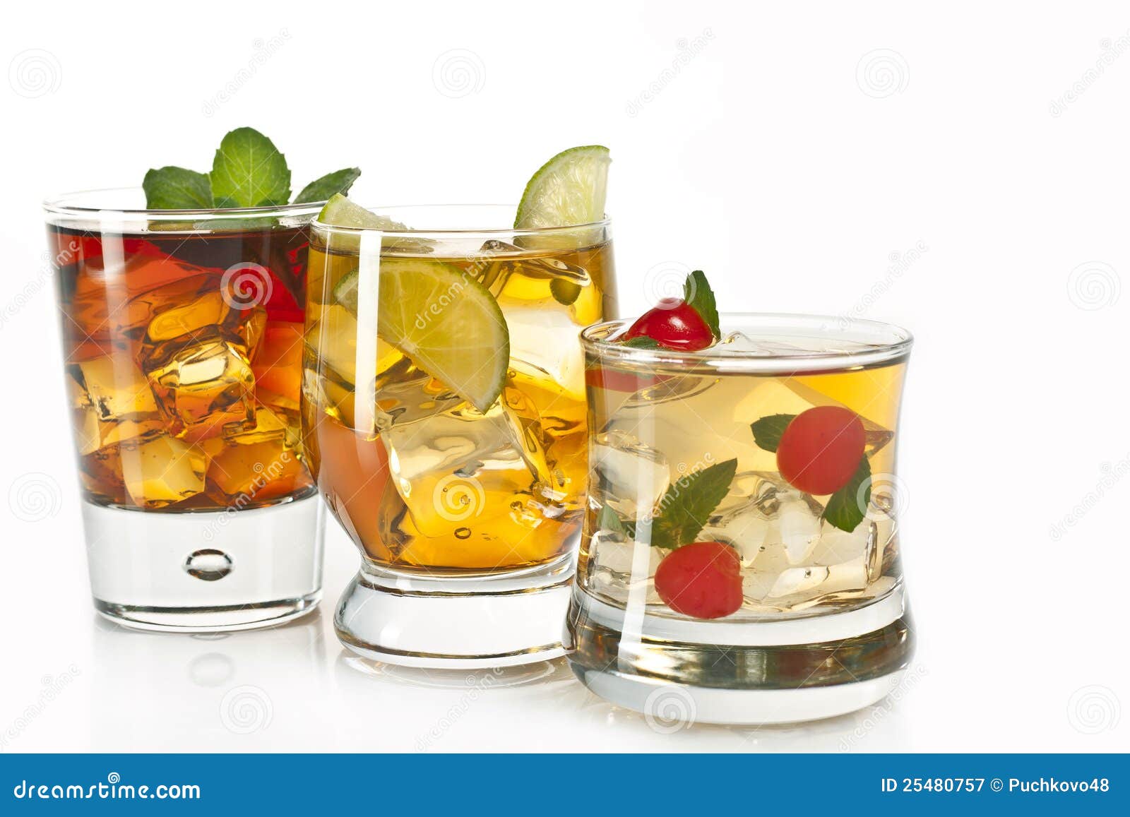 Three cocktails stock image. Image of cocktail, mint - 25480757