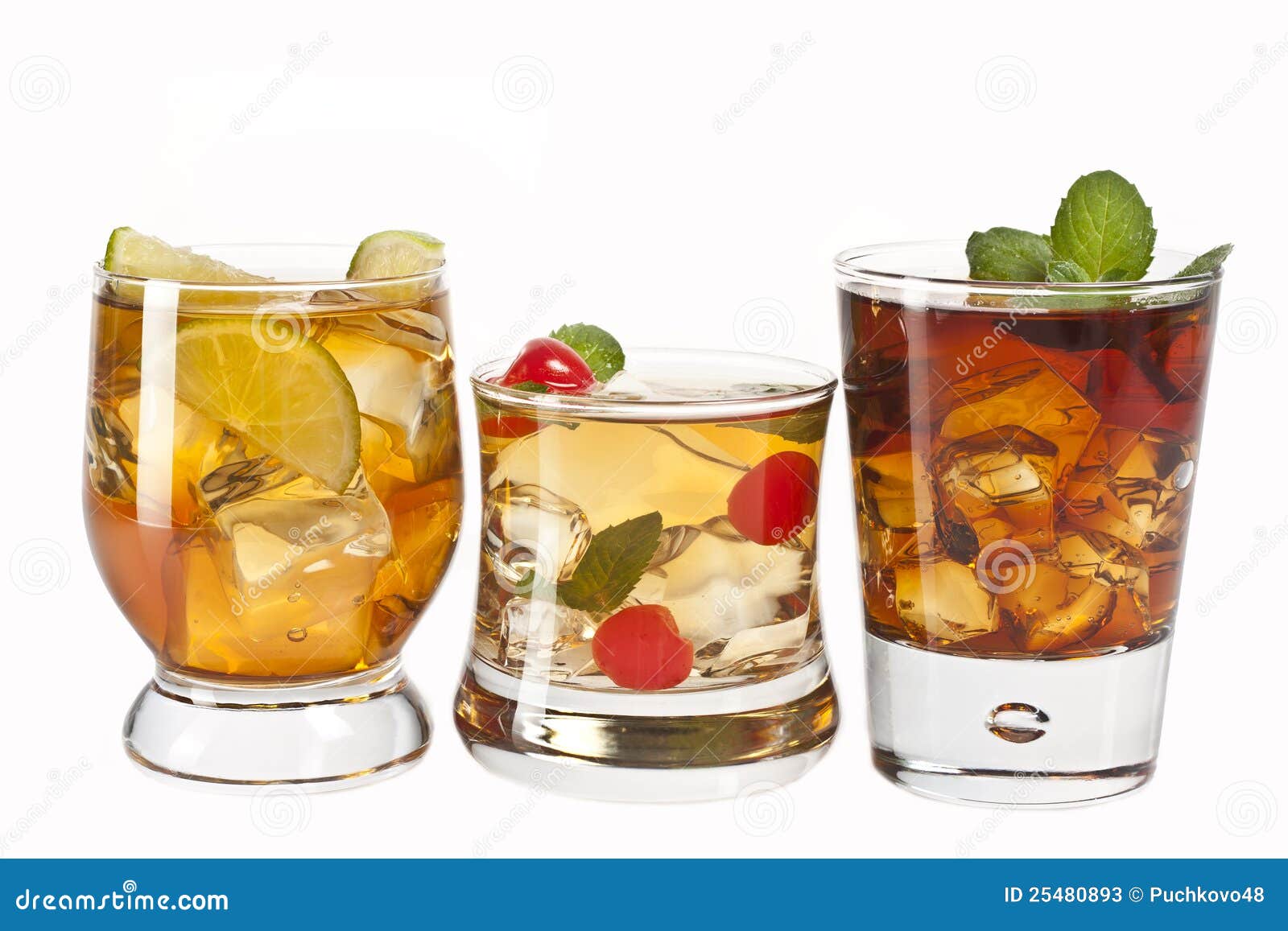 Three cocktails stock image. Image of glass, cocktail - 25480893