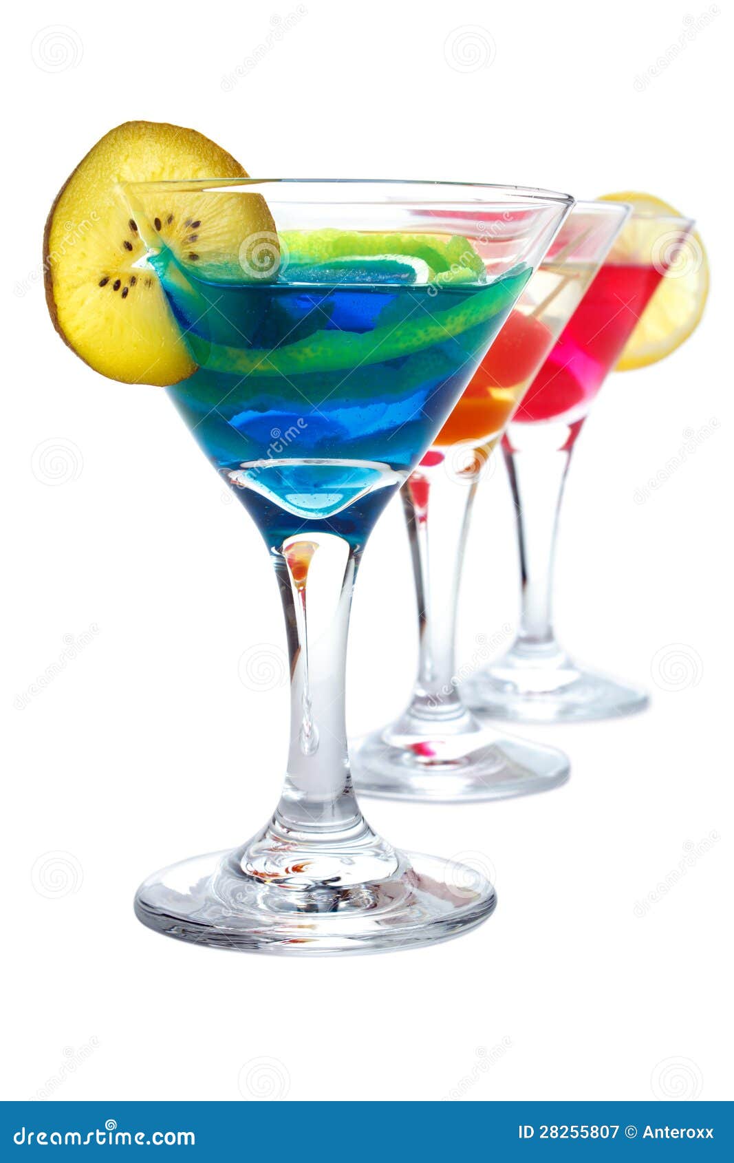Three cocktails stock image. Image of cocktail, vertical - 28255807