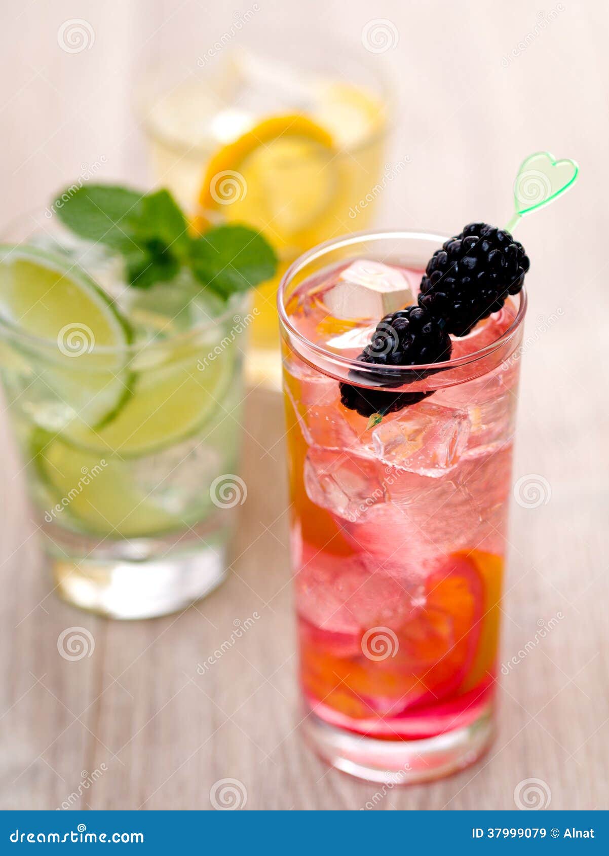 Three cocktails stock image. Image of cocktail, green - 37999079