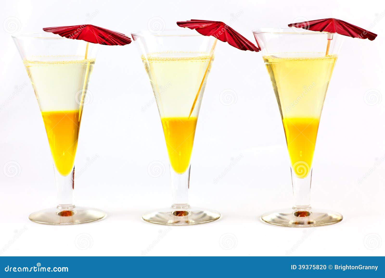Three Cocktails with Umbrellas Stock Photo - Image of drink, spirits ...