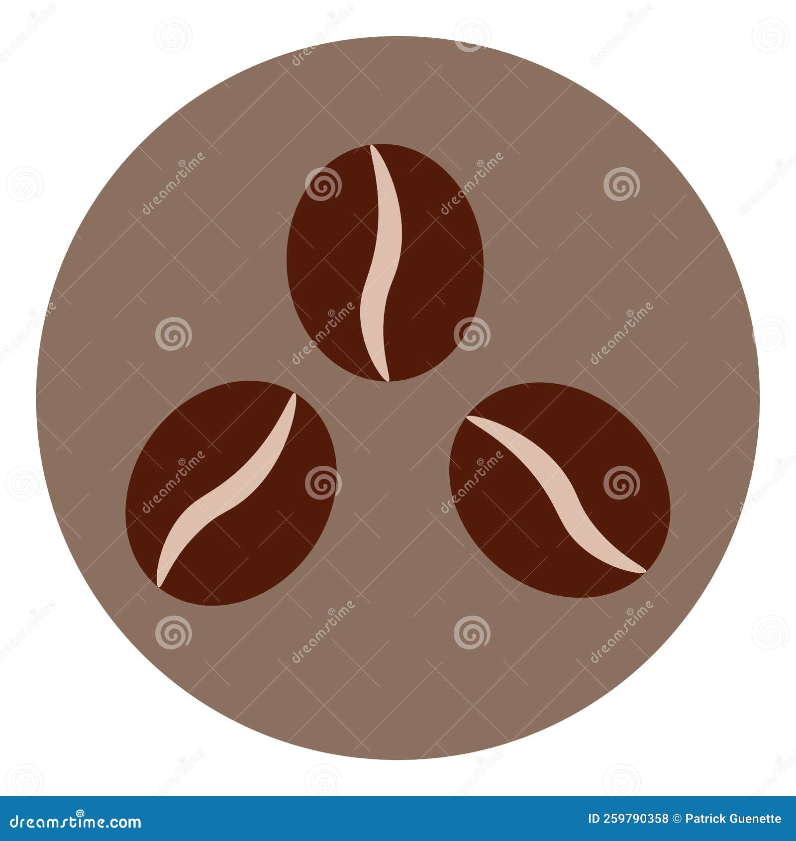 Three coffee beans, icon stock vector. Illustration of cafe - 259790358