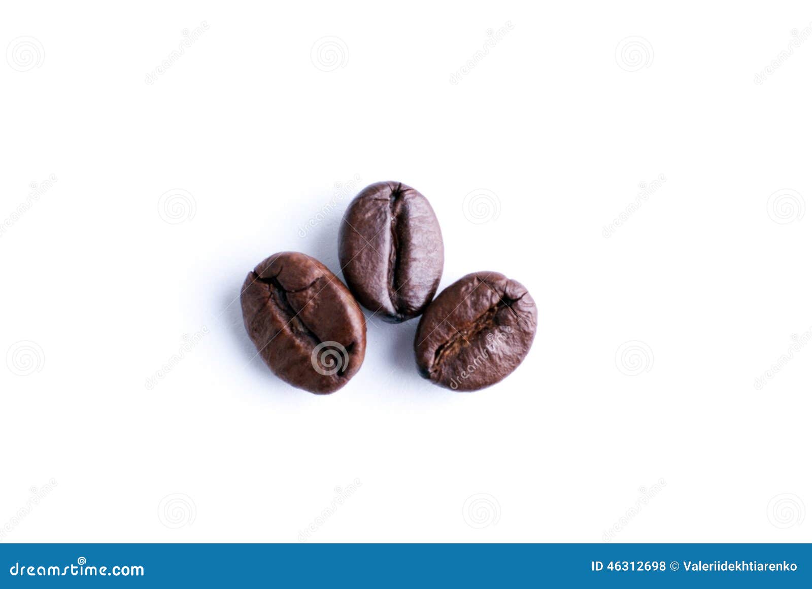 Three Coffee Beans Isolated on White Background Stock Photo - Image of ...