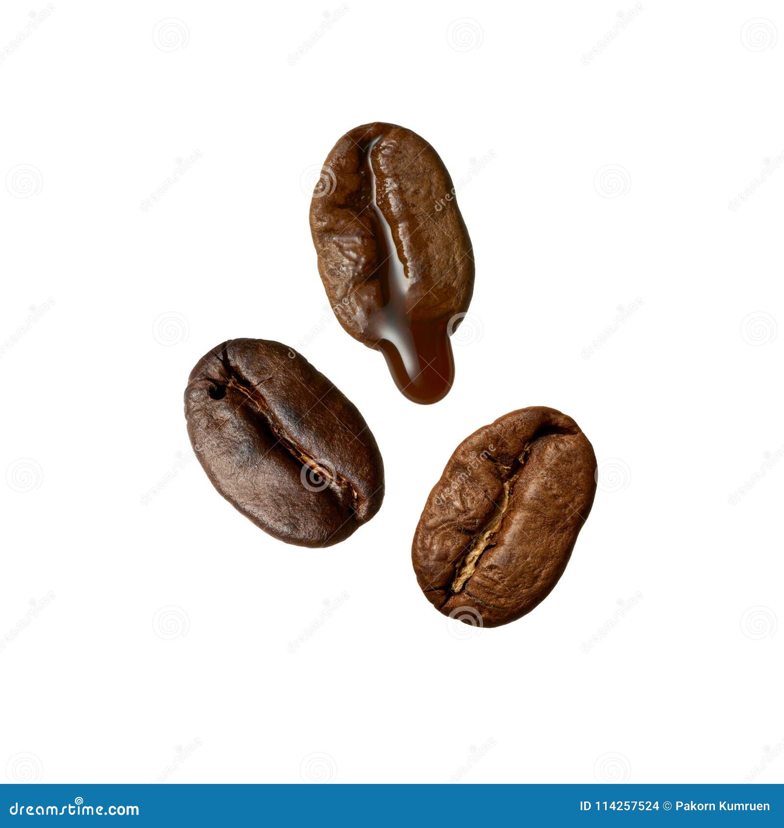 Three Coffee Beans Isolated on White Stock Photo - Image of abstract ...