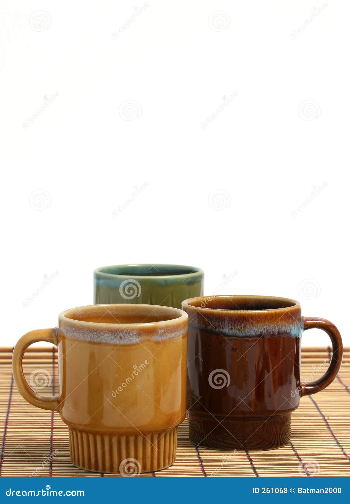 Three coffee cups stock photo. Image of design, cookware - 261068