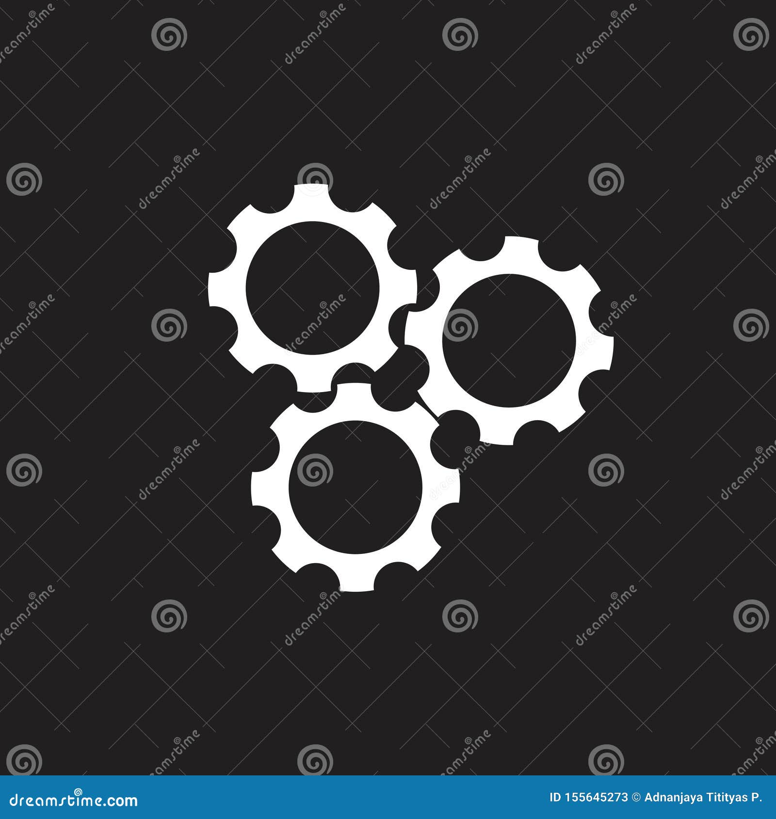 Three Cog Machine Symbol Logo Vector Stock Vector - Illustration of ...