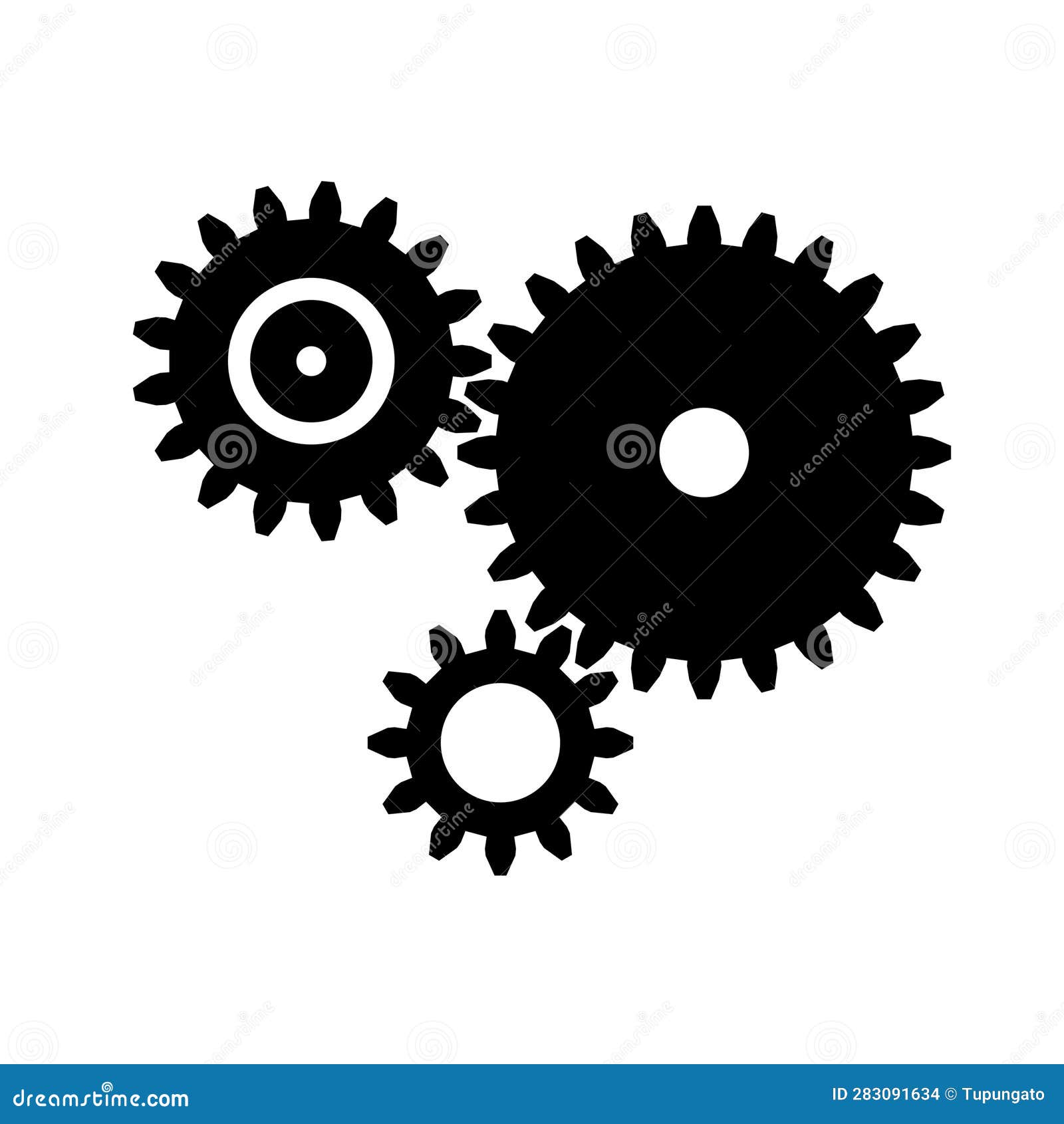 Three Cog Wheel Gears Vector Icon Stock Vector - Illustration of ...
