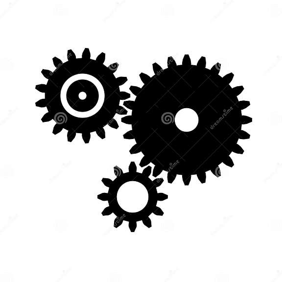 Three Cog Wheel Gears Vector Icon Stock Vector - Illustration of ...