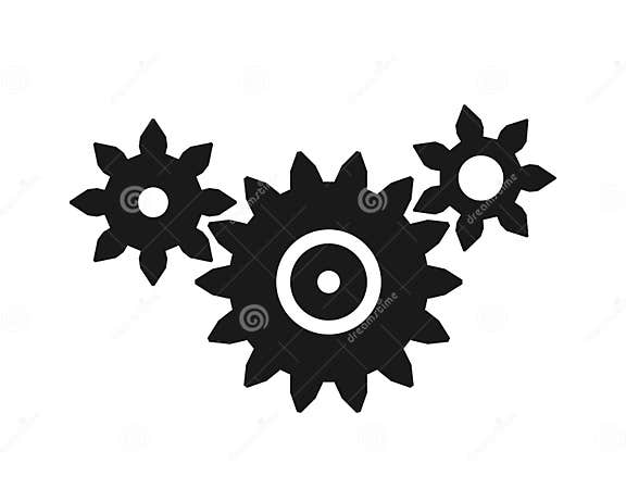 Three Cog Wheel Gears Vector Icon Stock Vector - Illustration of gear ...