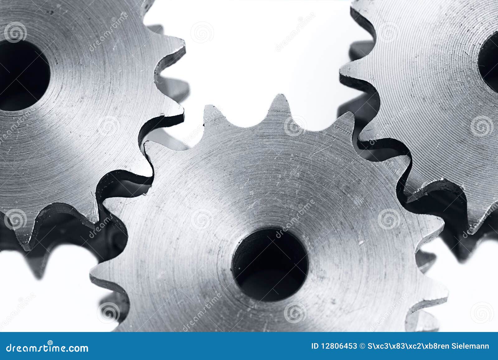Three Cogs on White Background Stock Image - Image of invention ...