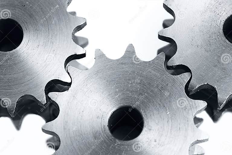 Three Cogs on White Background Stock Image - Image of invention ...