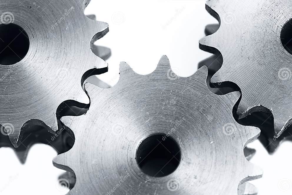 Three Cogs on White Background Stock Image - Image of invention ...
