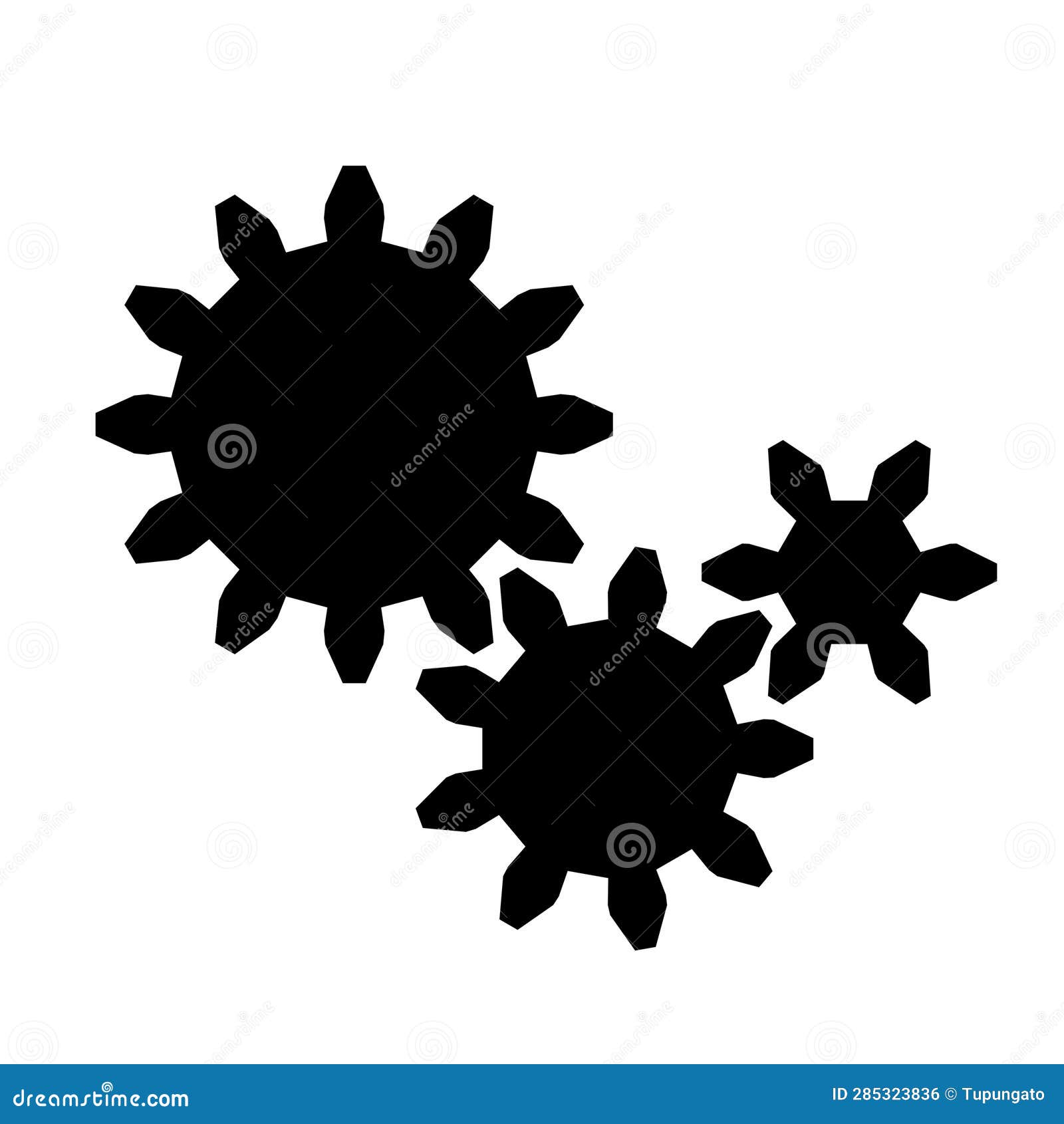 Three Cogwheel Gears Vector Icon Stock Vector - Illustration of symbol ...