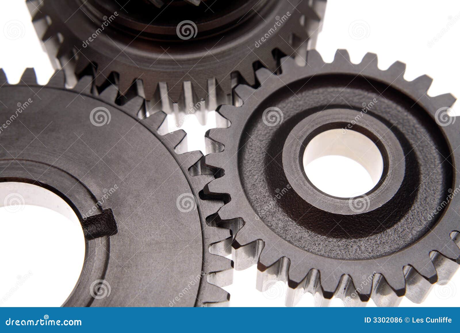 Three cogwheels stock photo. Image of steel, indoor, parts - 3302086