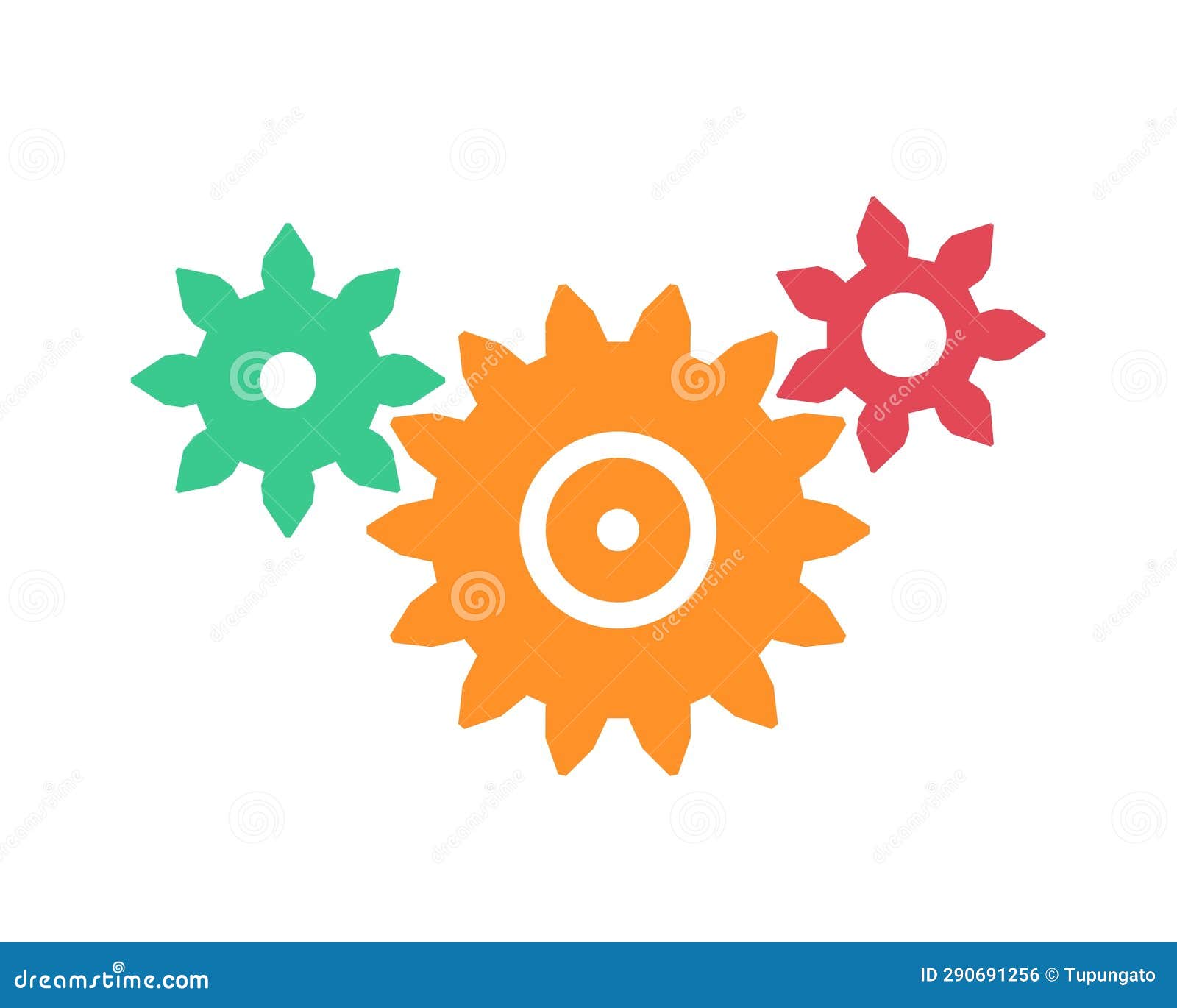 Three Cogwheels Isolated Mechanical Vector Stock Vector - Illustration ...