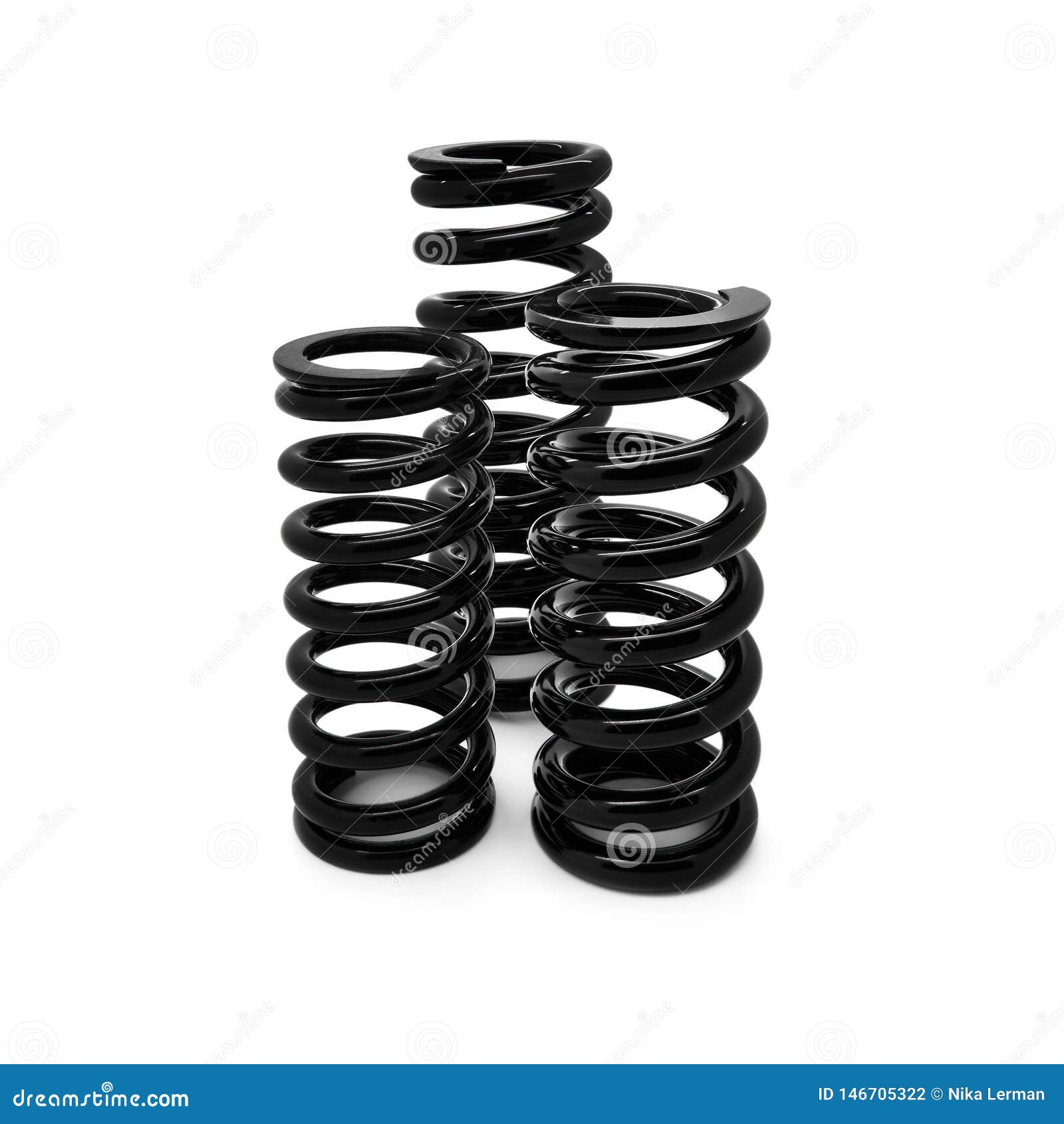 Three coil springs stock photo. Image of mechanic, steel - 146705322