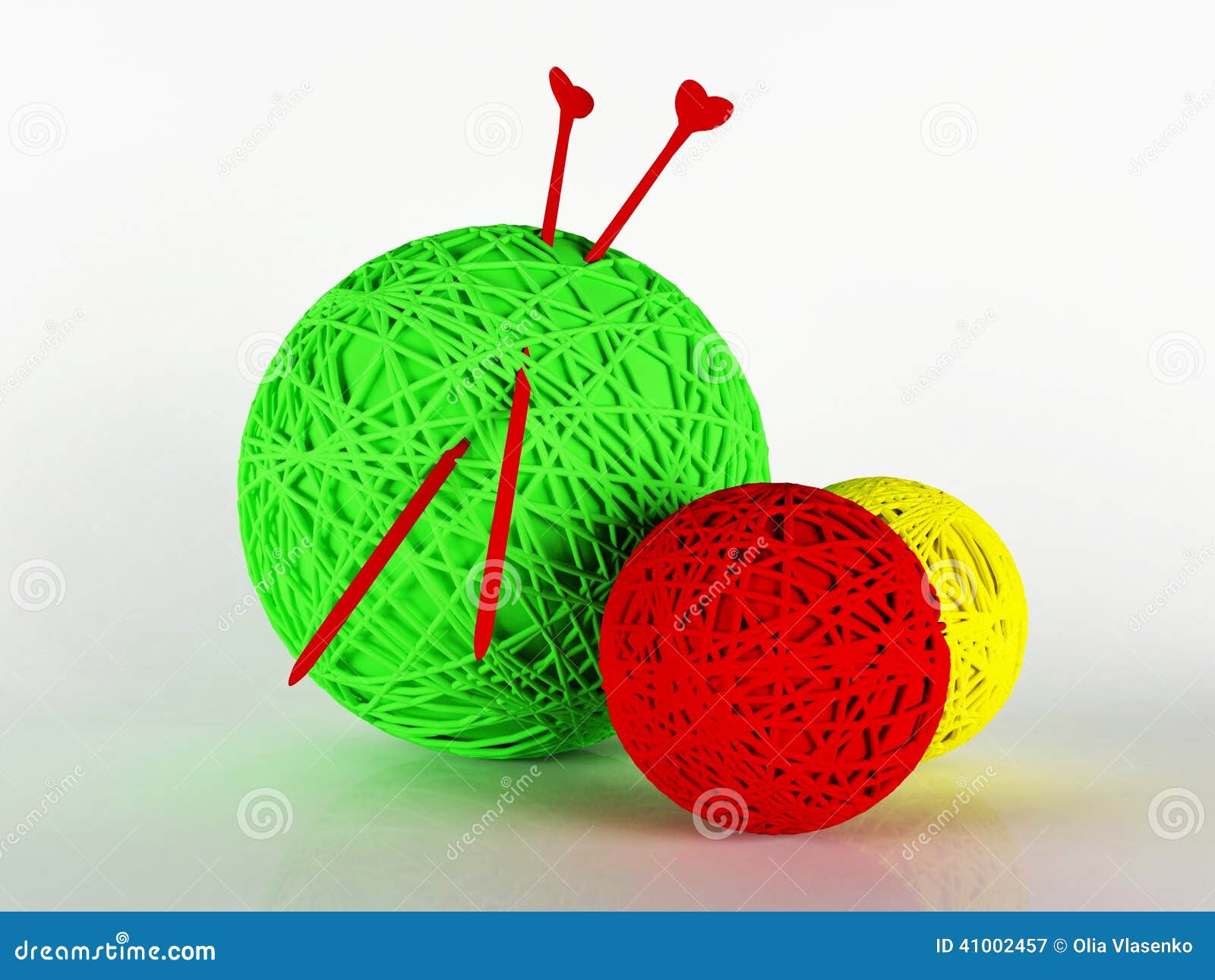 Three Coil Threads for Knitting Stock Illustration - Illustration of ...