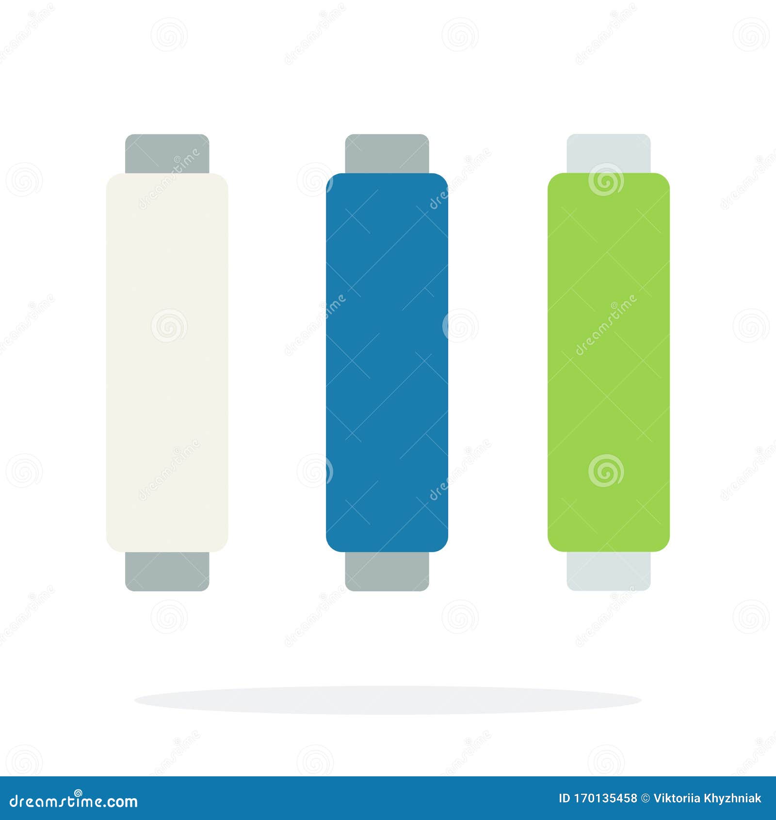 Three Coils of Thread Vertically Vector Flat Isolated Stock Vector ...