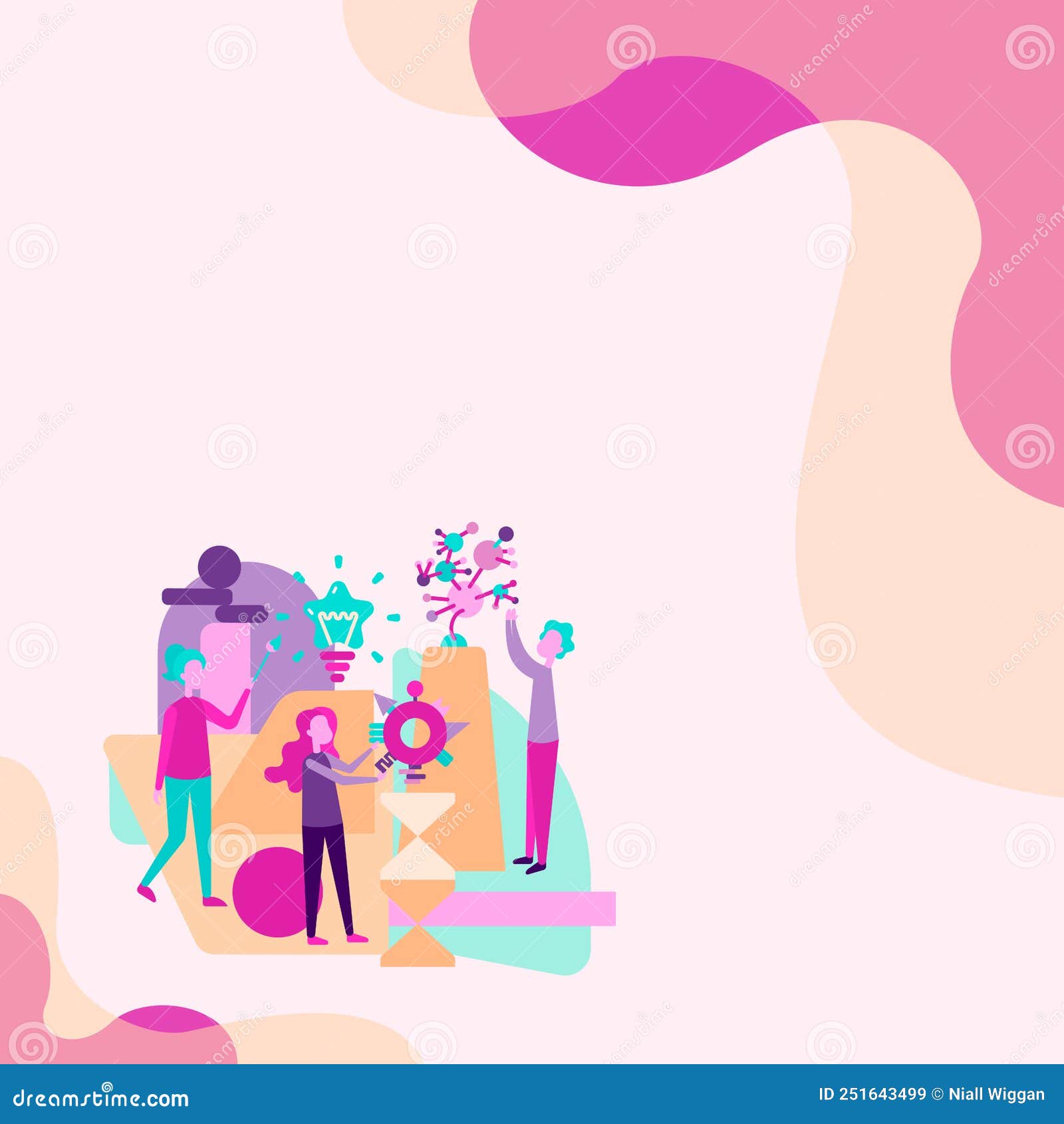 Three Collagues Illustration Practicing Hand Crafts Together. Students ...