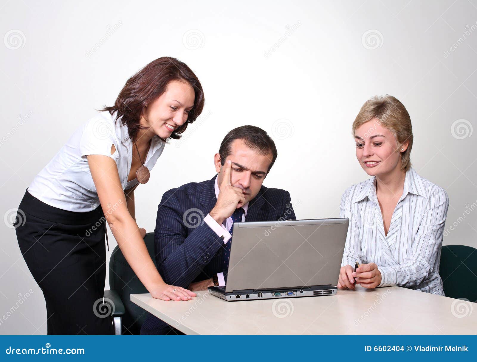 Three colleagues stock photo. Image of communication, attractive - 6602404