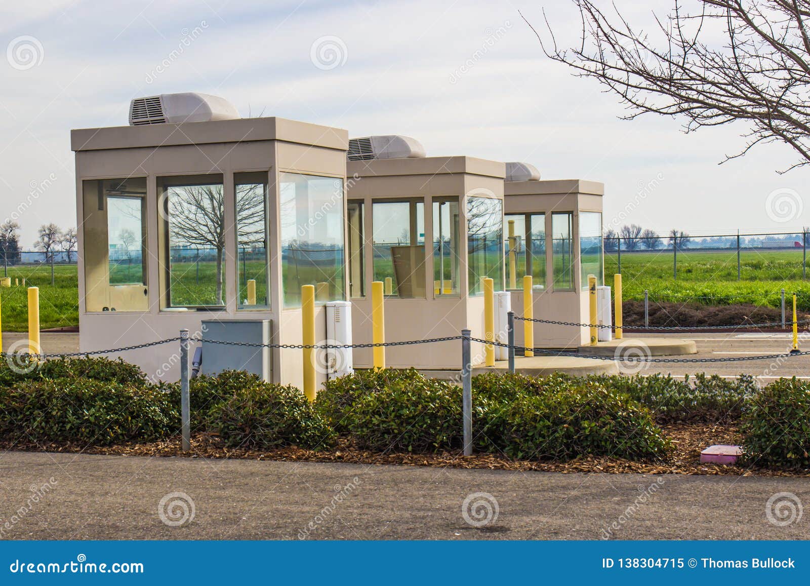 Three Collection Booths in a Row Stock Image - Image of concrete, meter ...