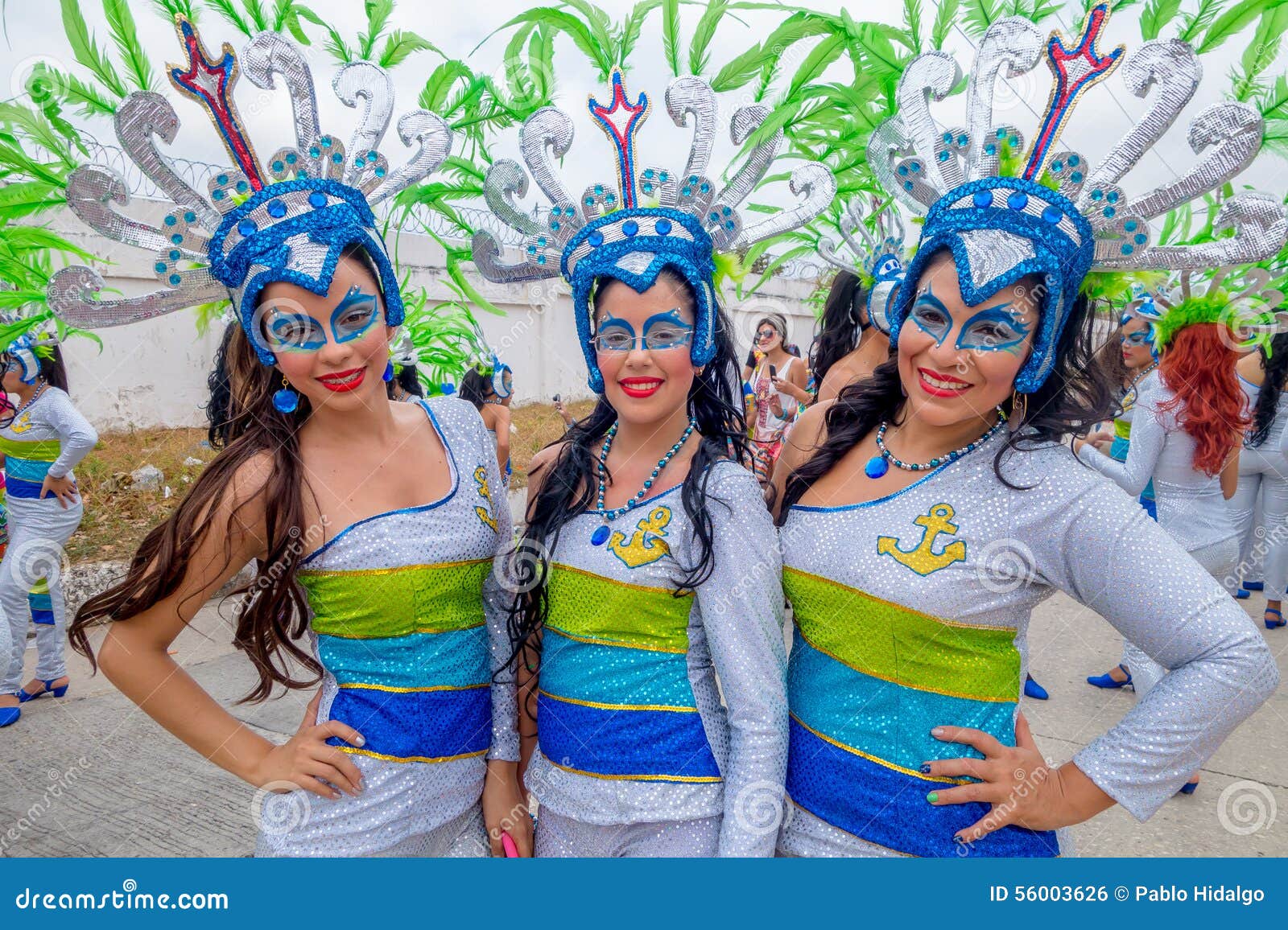 Three Colombian Girls Dancers With Colorful And Editorial Photo Image