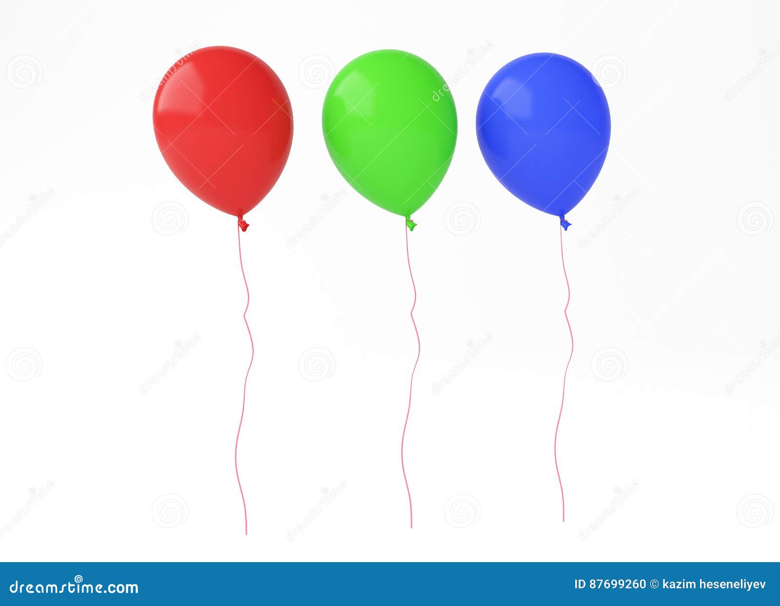 Three color balloon 3d stock illustration. Illustration of valentine ...