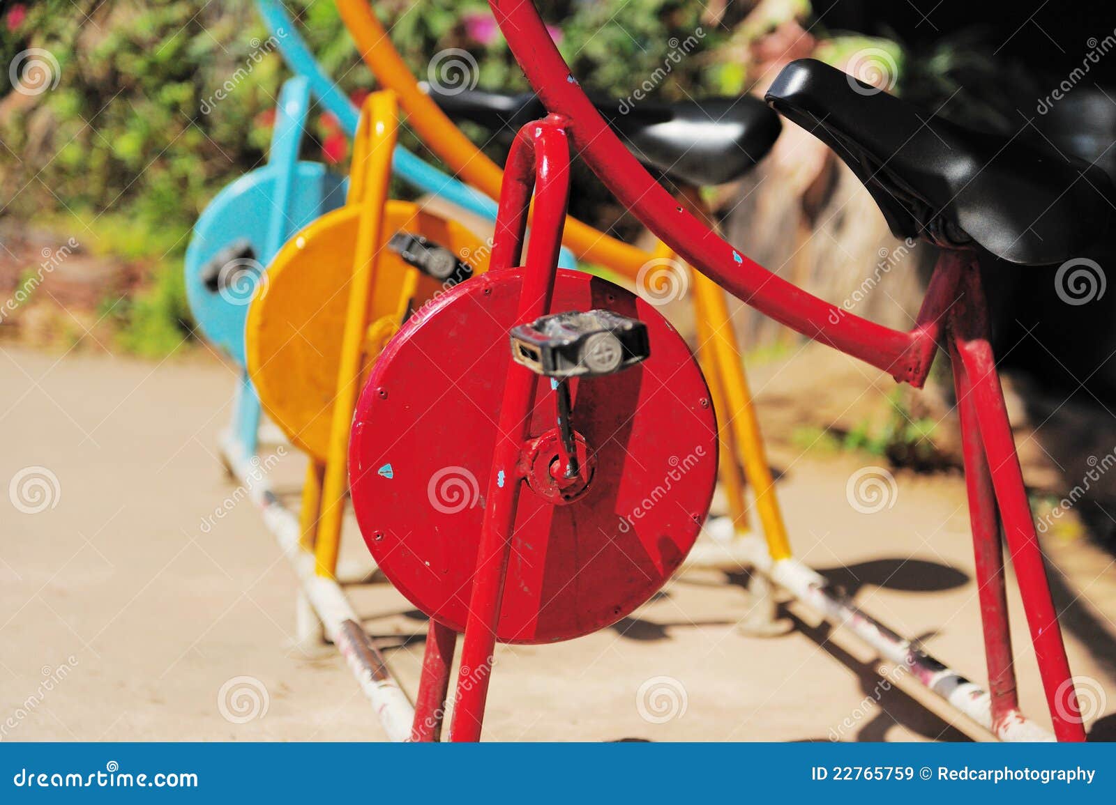 Three color bike stock image. Image of cream, grass, mountainous - 22765759