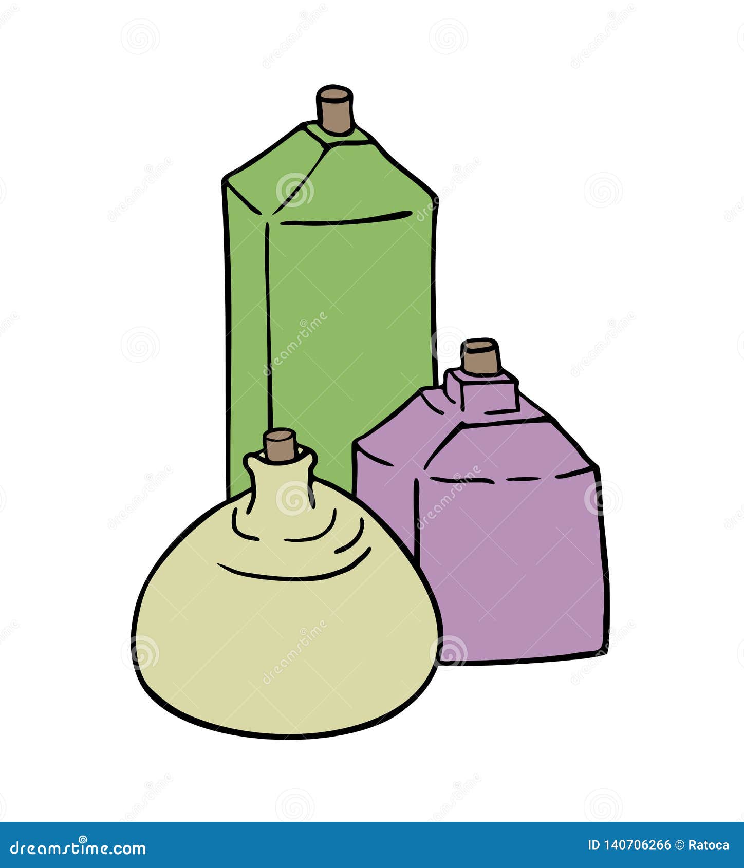 Three color bottles stock vector. Illustration of design - 140706266