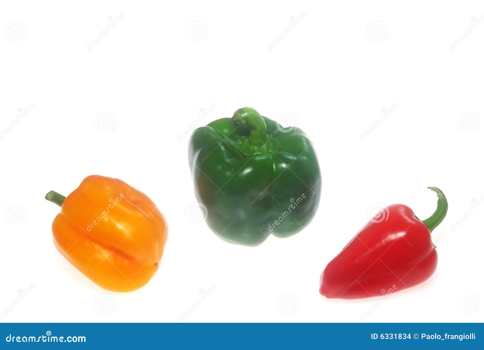 Three Color Capsicum Isolated Stock Photo - Image of ripe, yellow: 6331834