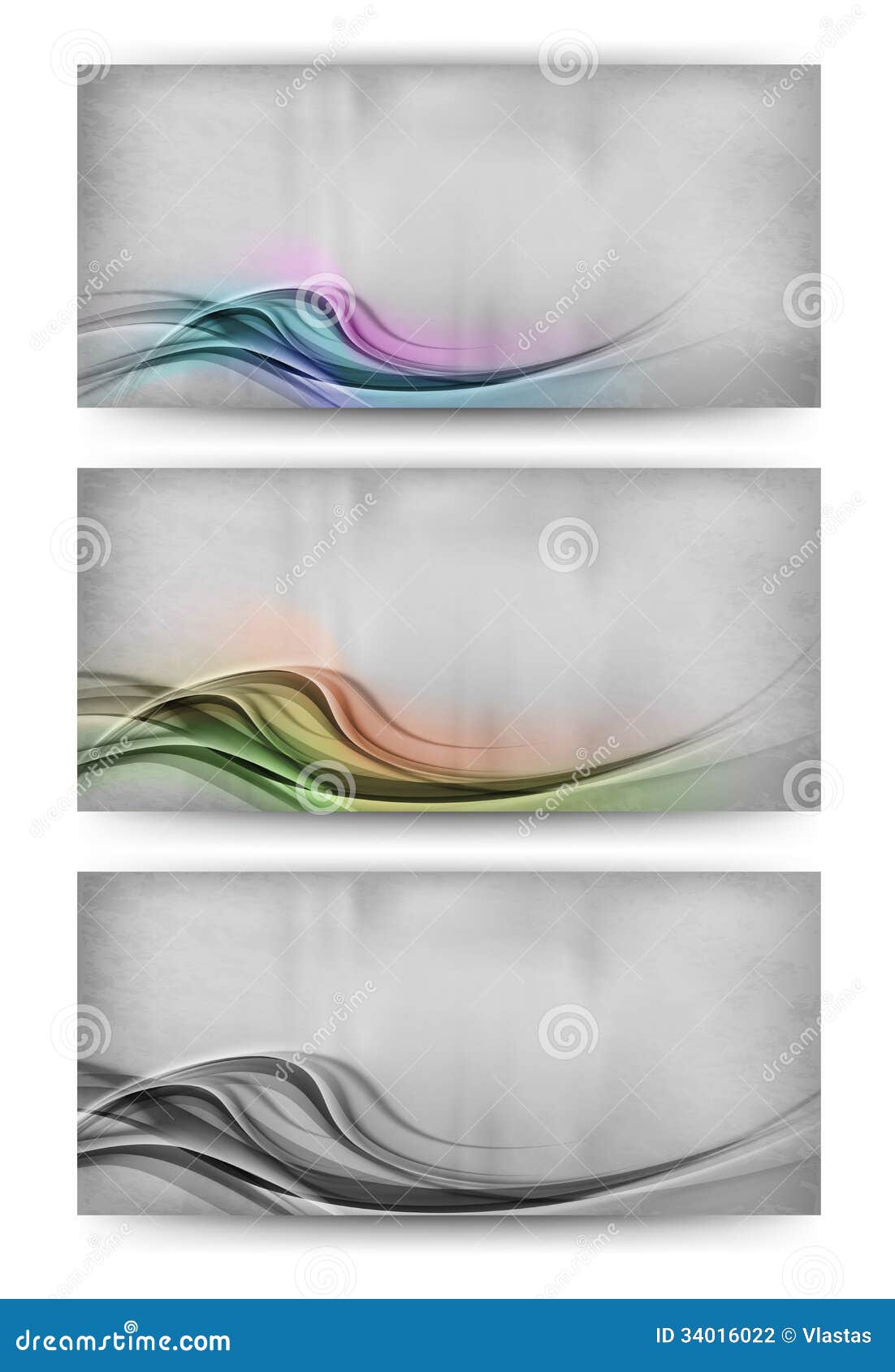 Three color cards stock illustration. Illustration of gradient - 34016022
