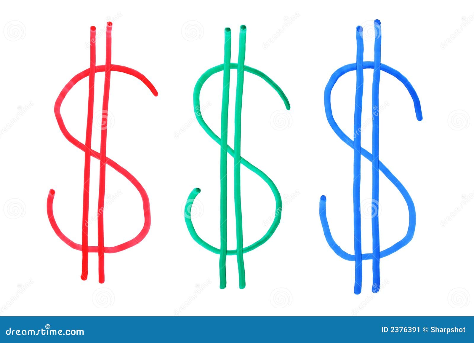 Three Color Dollar Signs, Hand Stock Illustration - Illustration of ...