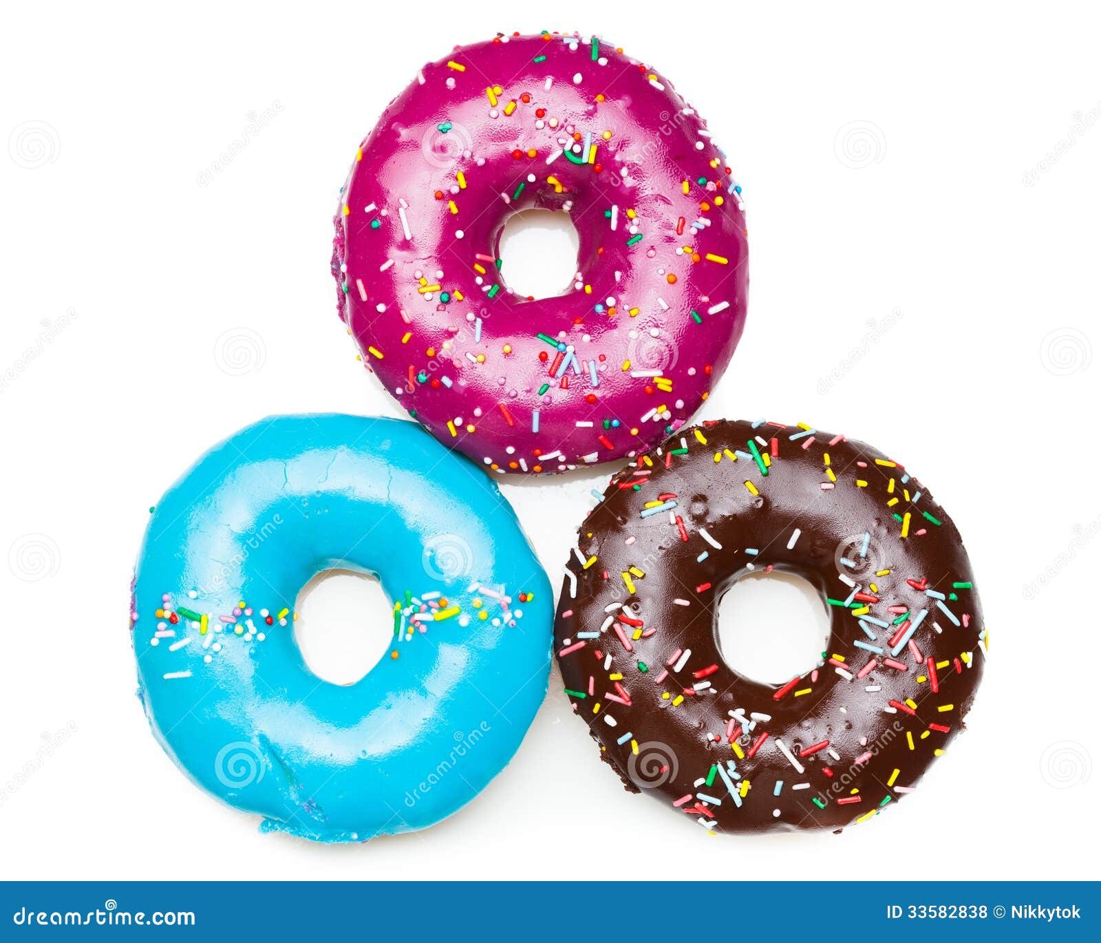 Three Color Donuts Royalty Free Stock Photos - Image: 33582838