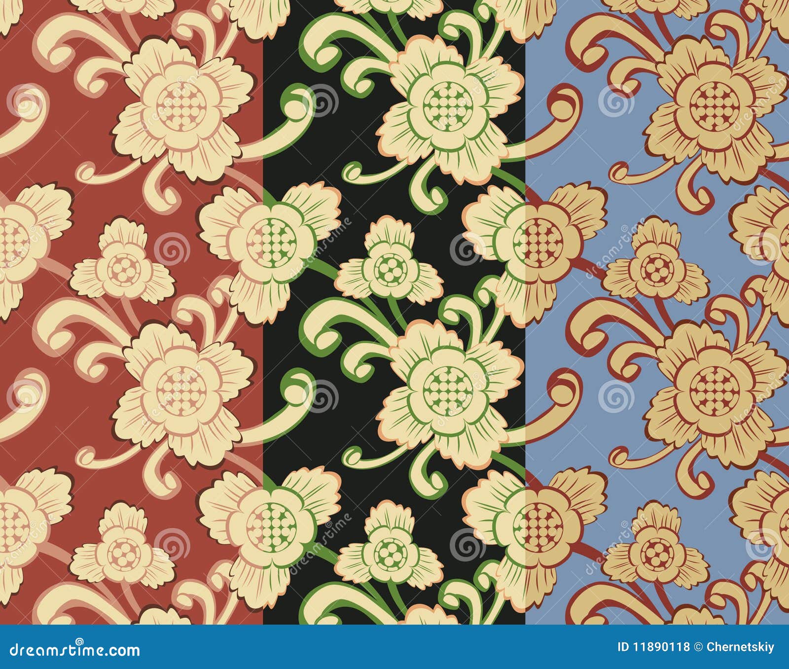 Three Color Flower Background Vector Illustration | CartoonDealer.com ...