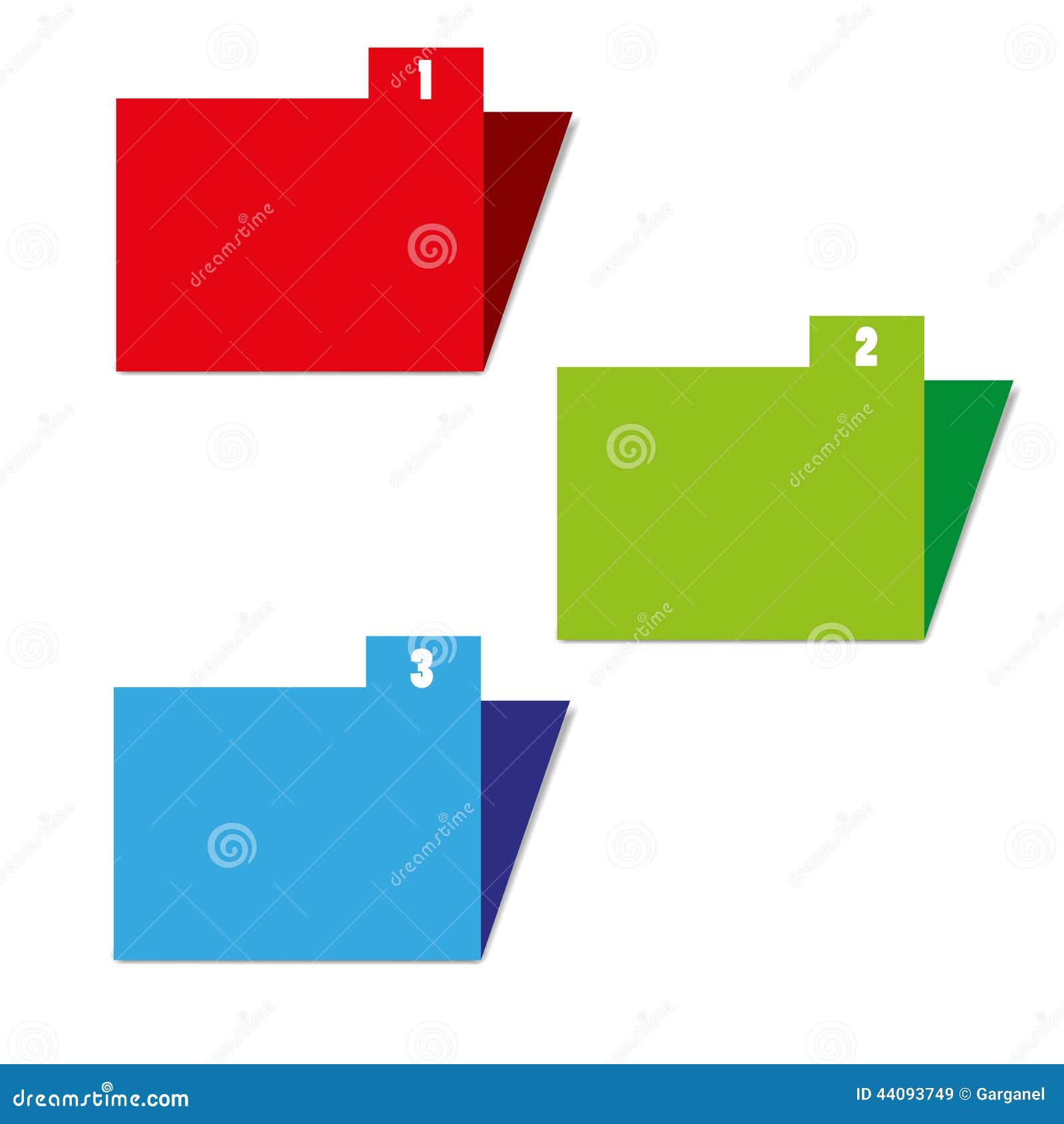 Three color folders stock vector. Illustration of modern - 44093749