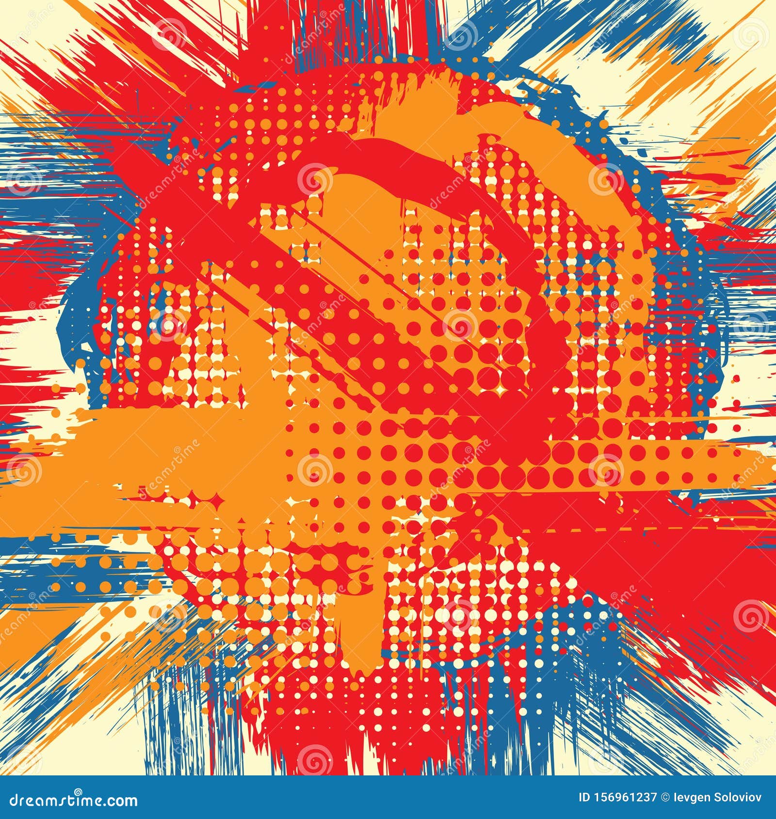 Three Color Grunge Abstract Background Stock Vector - Illustration of ...