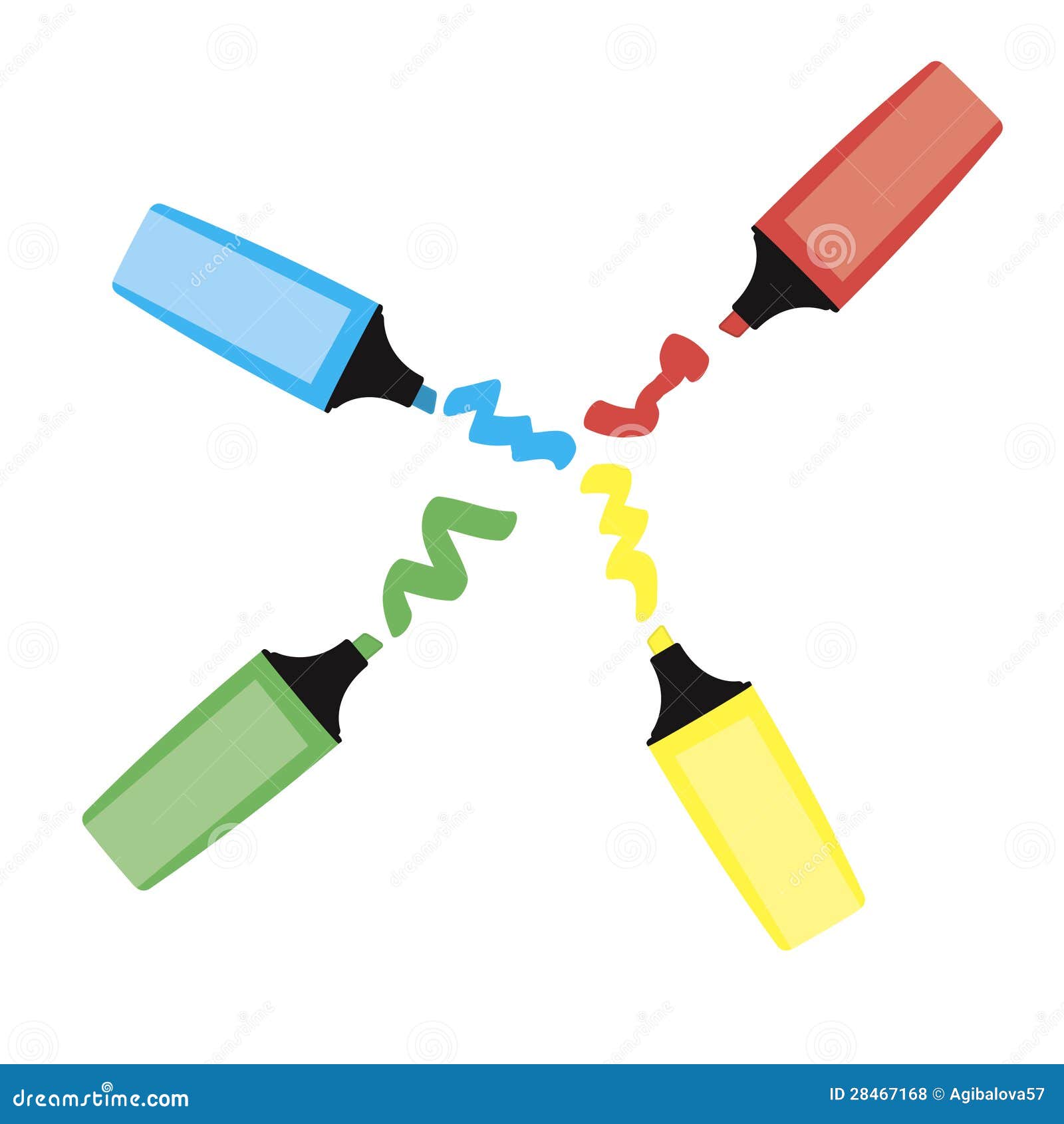 Three Color Markers.Vector Illustration Stock Vector - Illustration of ...