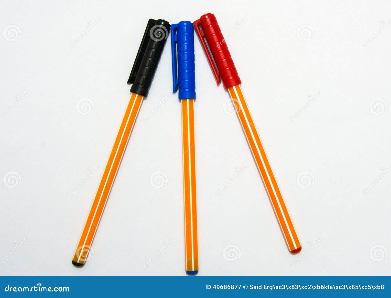 Three Color Pen stock image. Image of triple, three, education - 49686877
