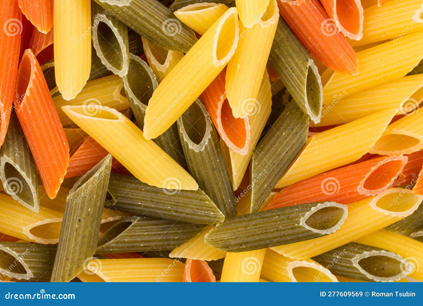 Three color penne pasta stock image. Image of backgrounds - 277609569