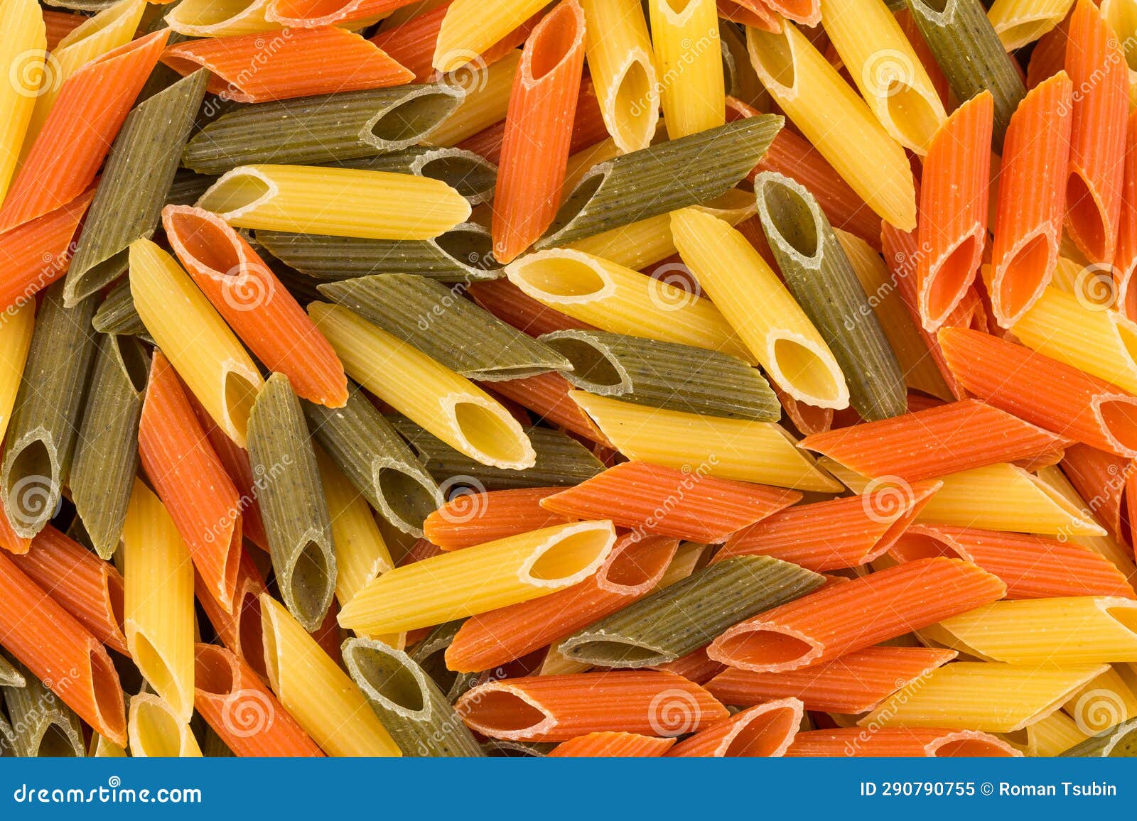 Three color penne pasta stock image. Image of horizontal - 290790755