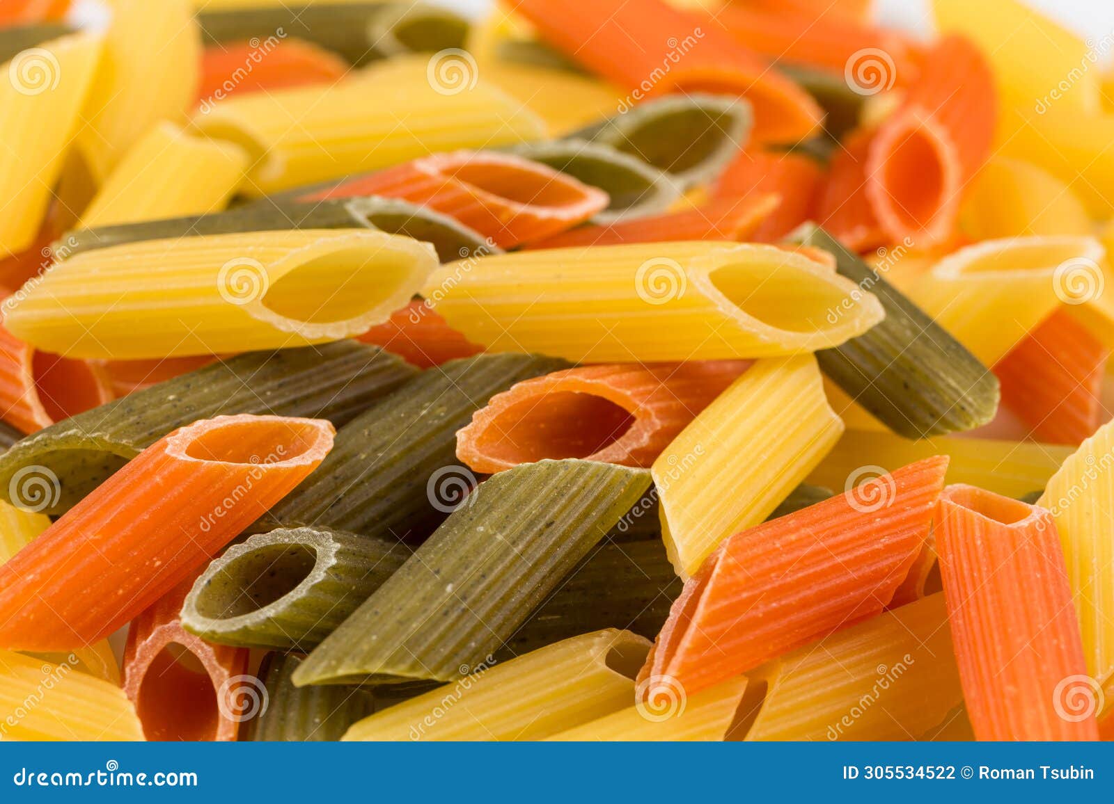 Three color penne pasta stock photo. Image of coloured - 305534522