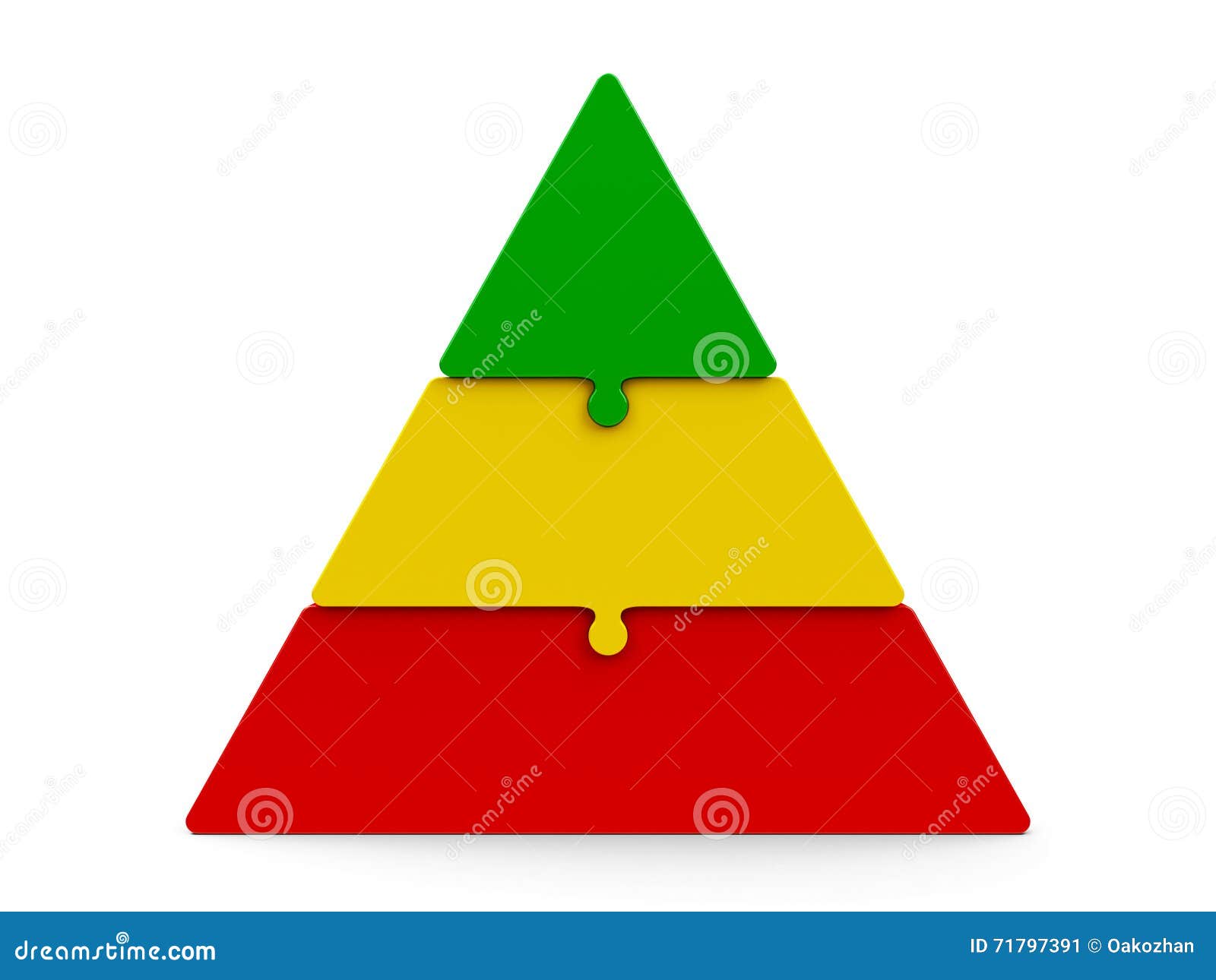 Three color puzzle pyramid stock illustration. Illustration of ...