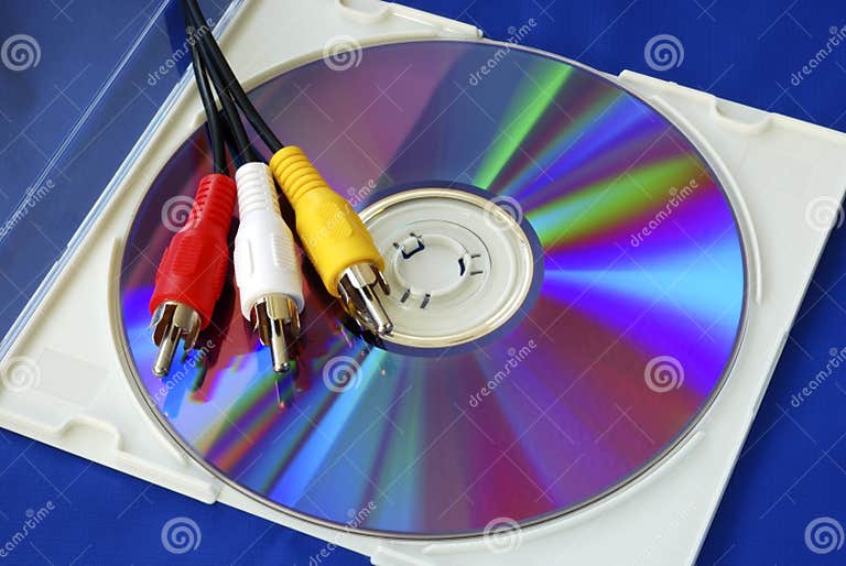 Three-color RCA Video Cables on a CD Stock Photo - Image of case, disc ...
